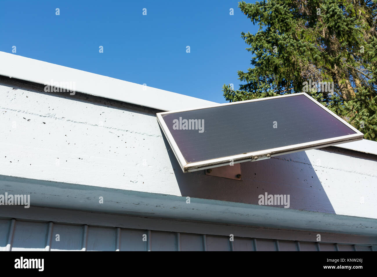 Architecture Small Installed Solar Panel Daytime Sunny Fixture Stock ...