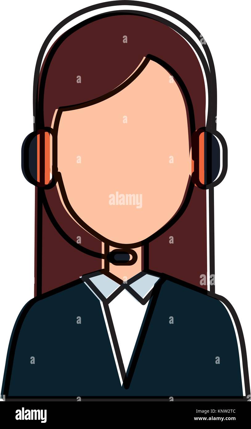 call center agent avatar character vector illustration design Stock ...