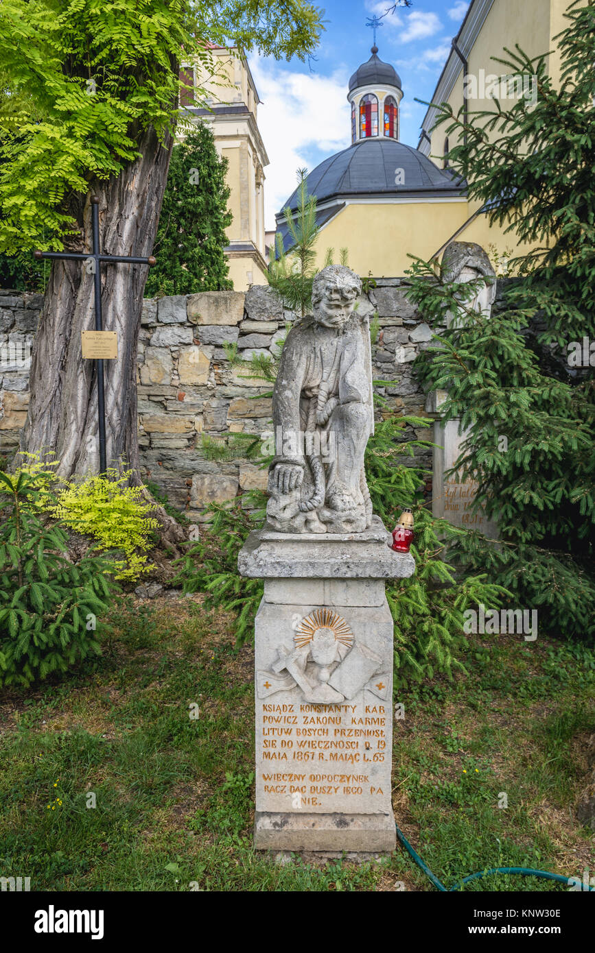 Old Polish graves on a cemetery next to Catholic Cathedral of Saints ...