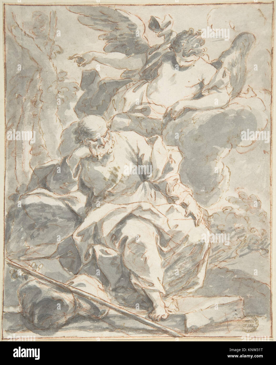 An illustration depicting an angel appearing to an elderly man ...
