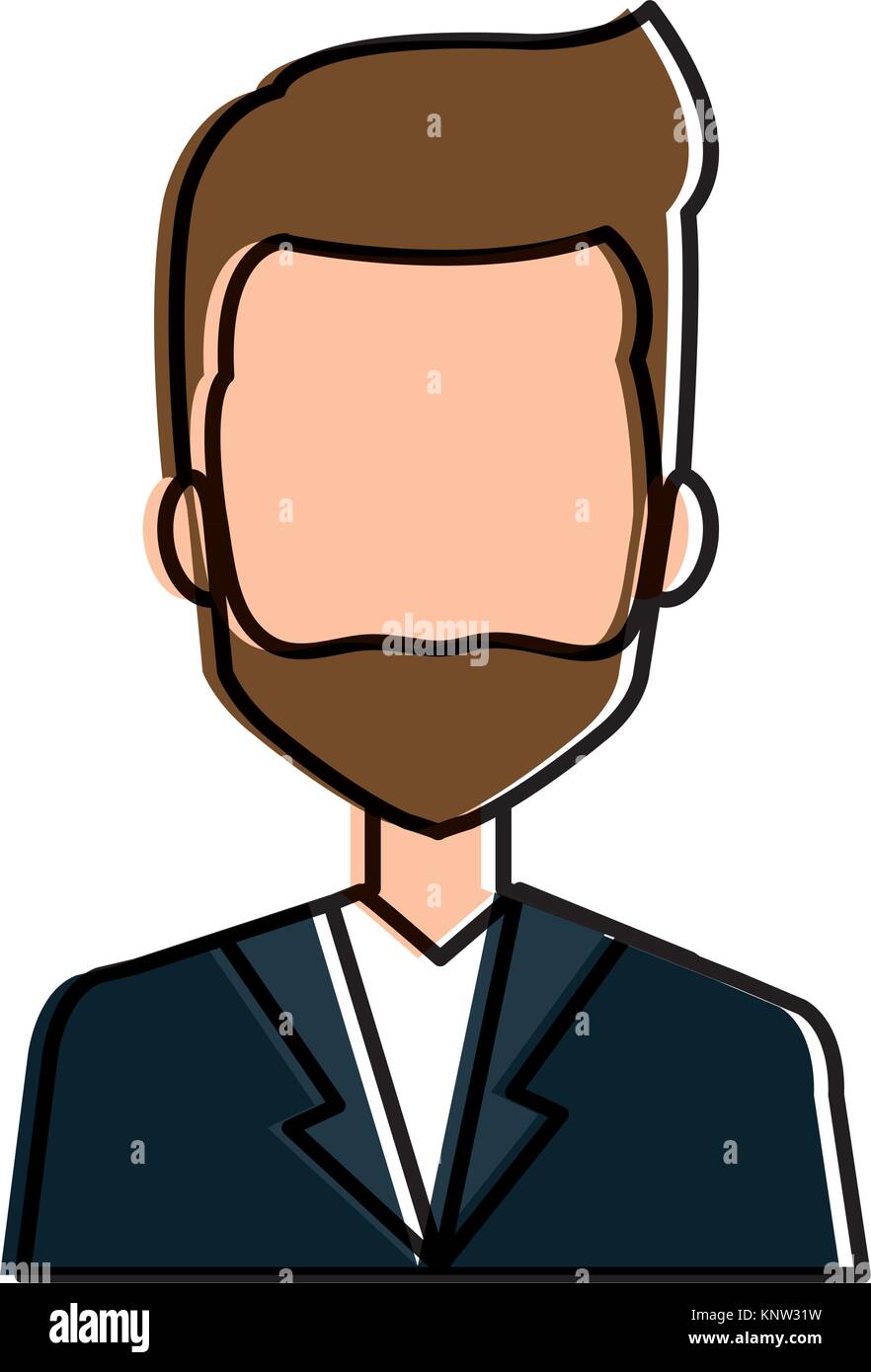 young man model avatar character vector illustration design Stock ...
