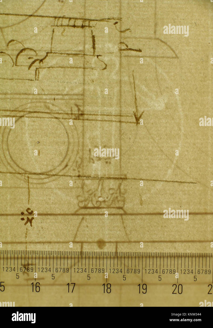 Architectural drawing of the Arch of Constantine showing elevation ...