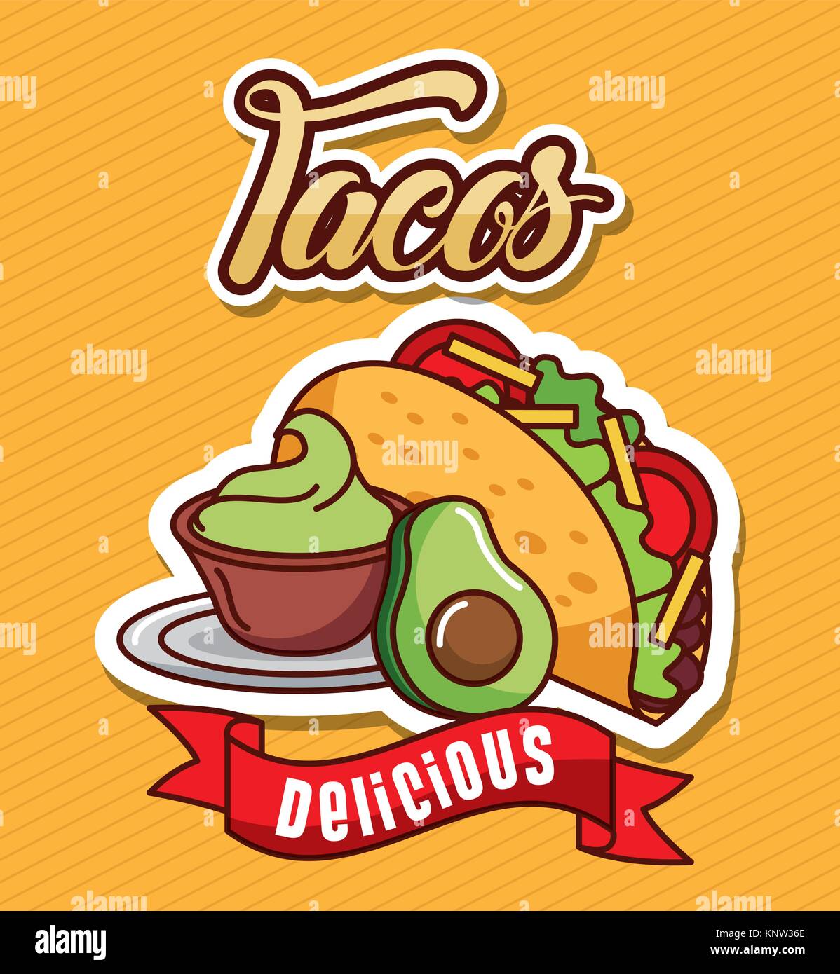 Avocado guacamole salsa tortilla Stock Vector Images - Alamy