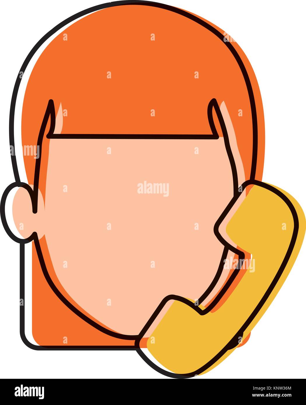 woman with telephone calling vector illustration design Stock Vector ...