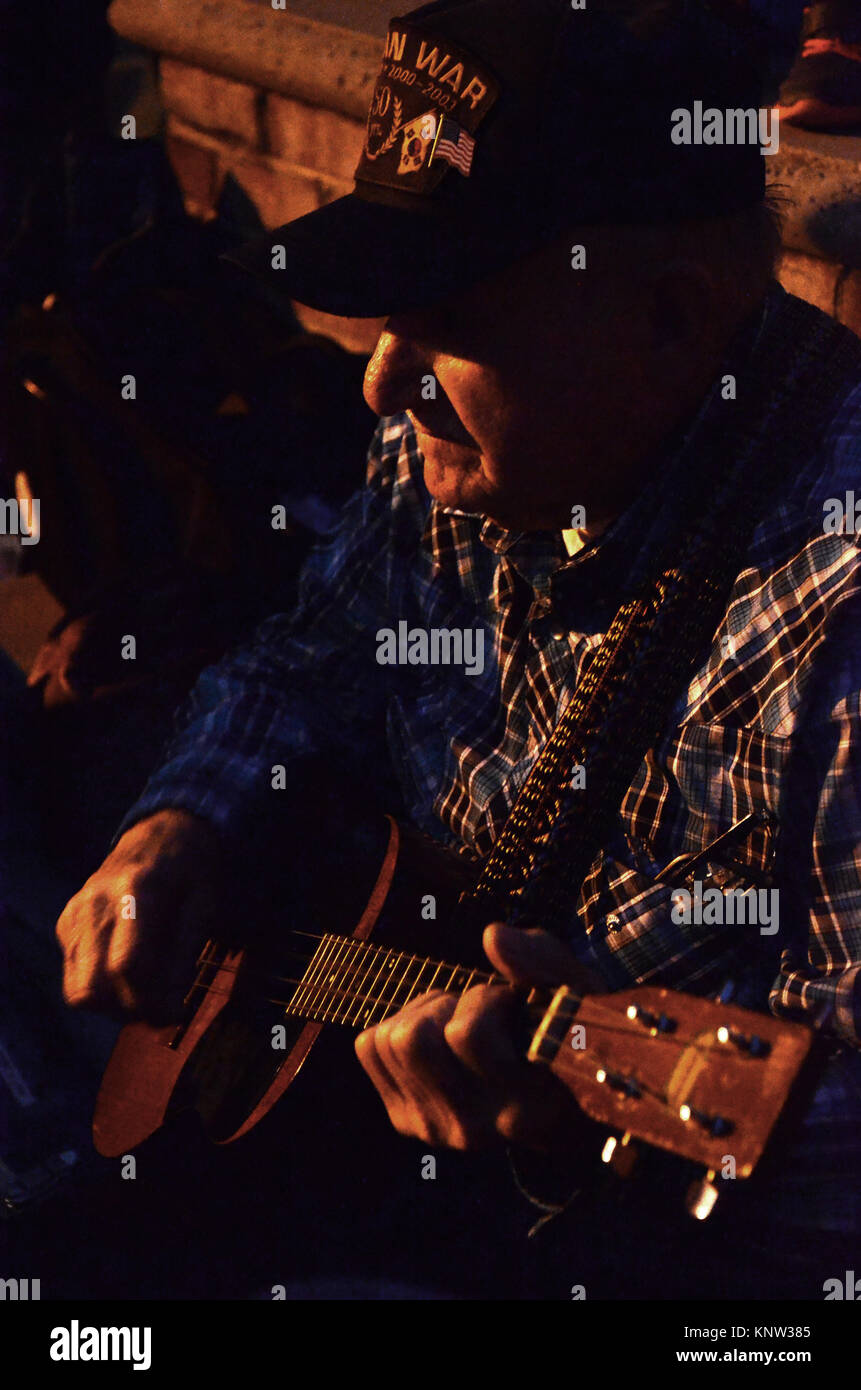 Musicians playing outside in the street at the Friday Night Jamboree at ...