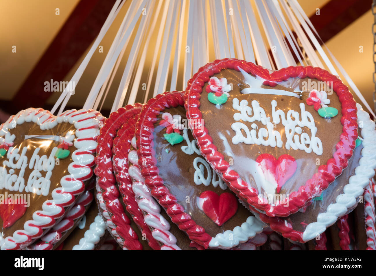 Gingerbread Heart German I Love You Oktoberfest Volksfest Stock Photo ...