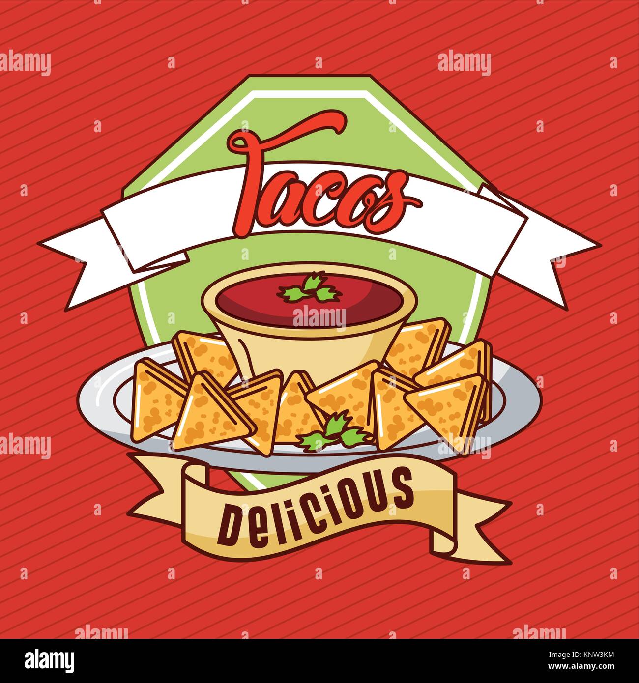 nachos tacos delicious mexican food card restaurant menu banner Stock ...