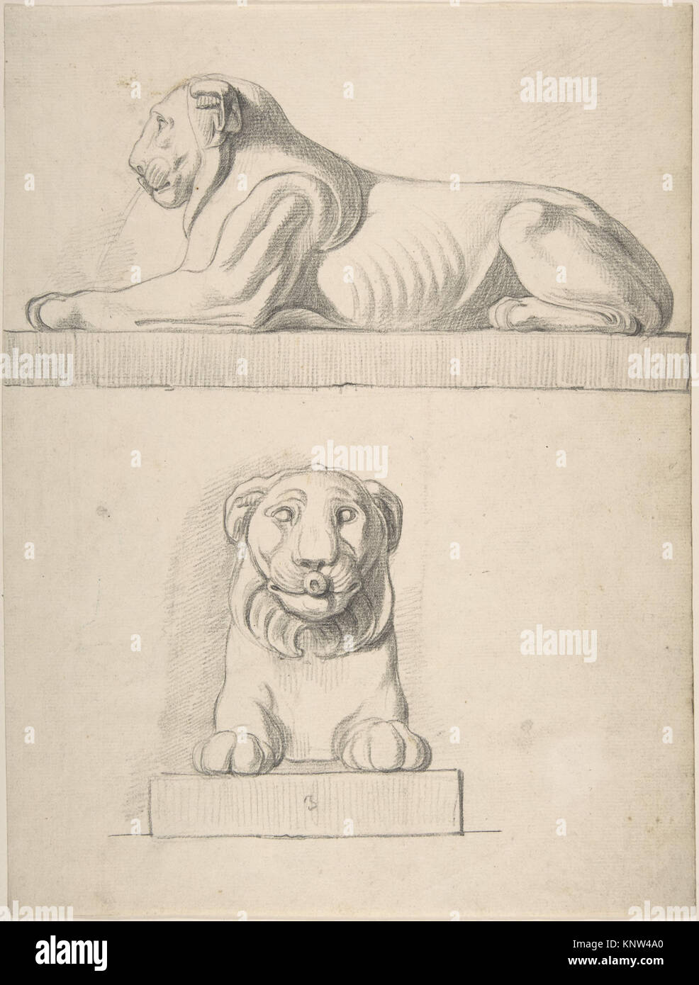 Classical Sculpture of a Lion, Front and Side Views MET DP804390 367199 ...
