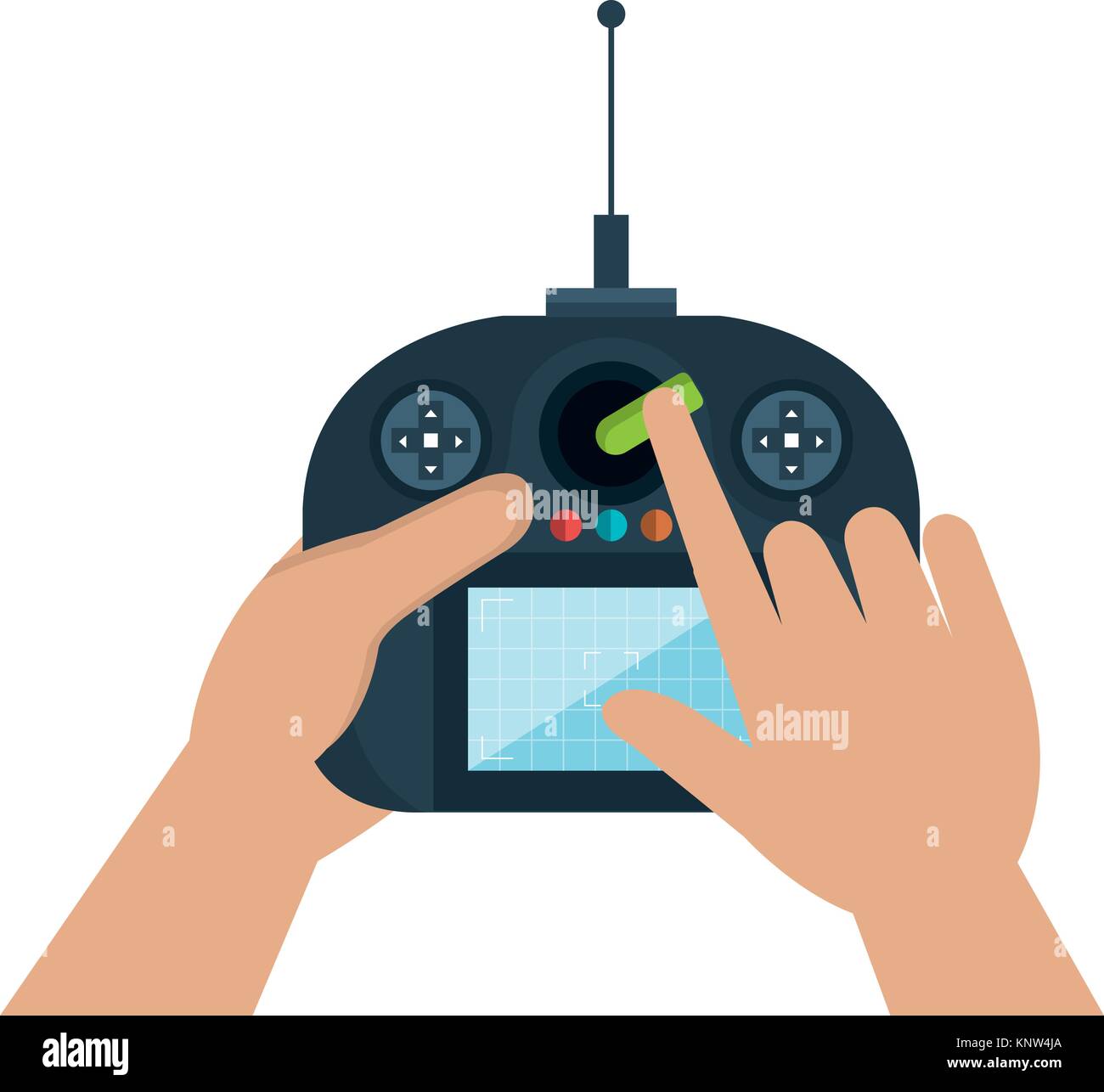 user hand with drone remote control vector illustration design Stock ...