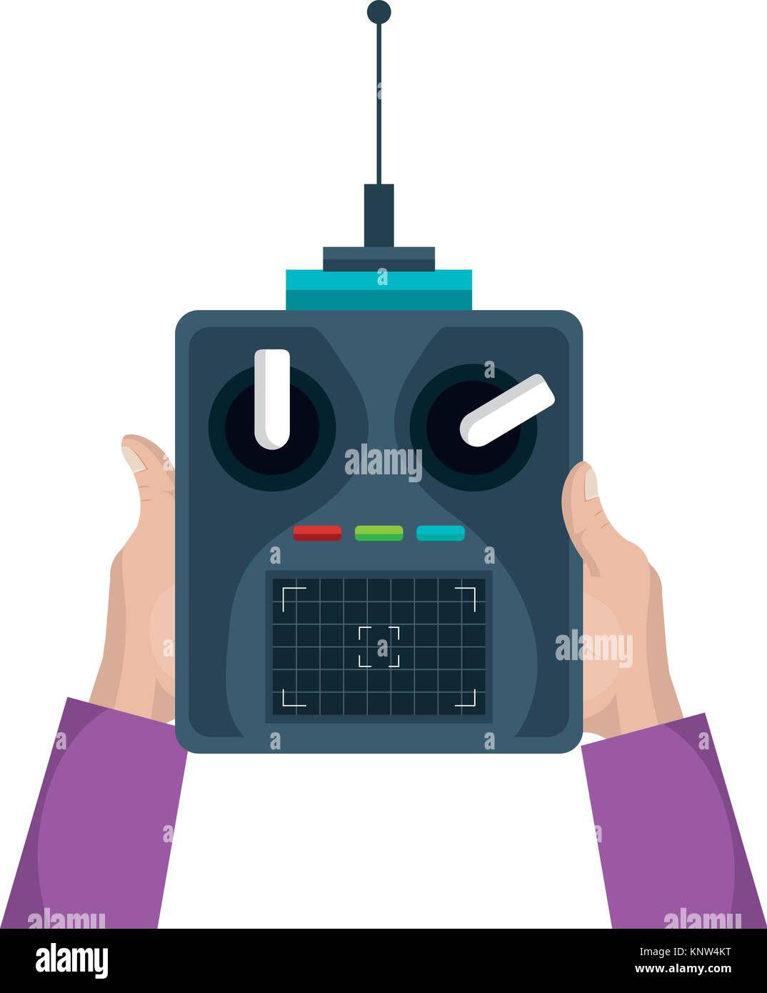 user hand with drone remote control vector illustration design Stock ...