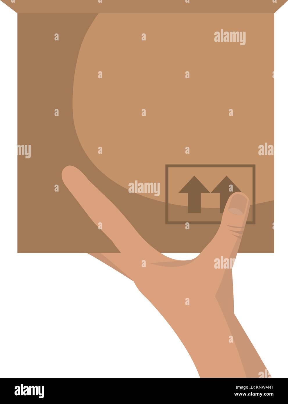 hand with carton box packing icon vector illustration design Stock ...