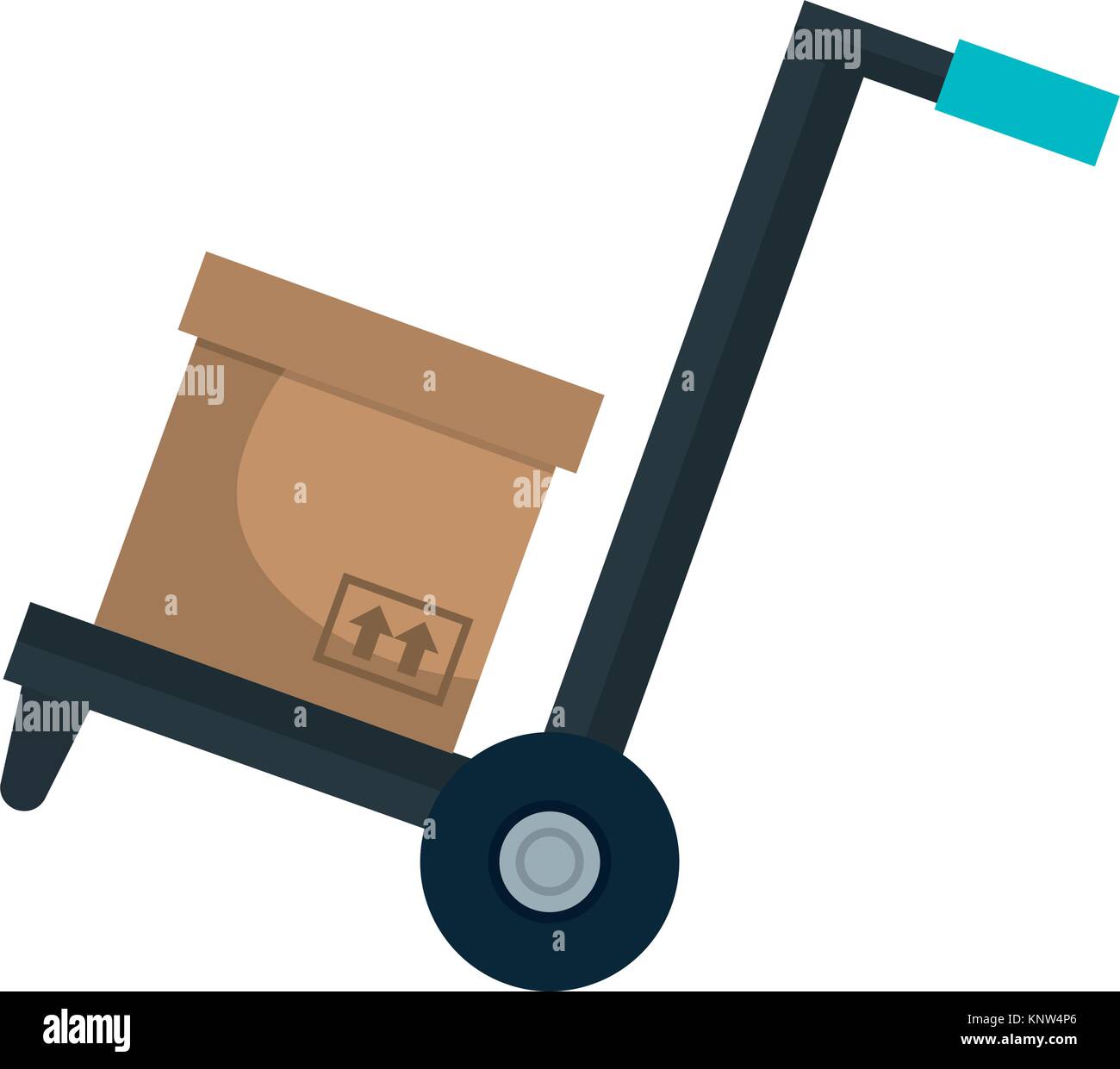carton box in handle cart vector illustration design Stock Vector Image ...