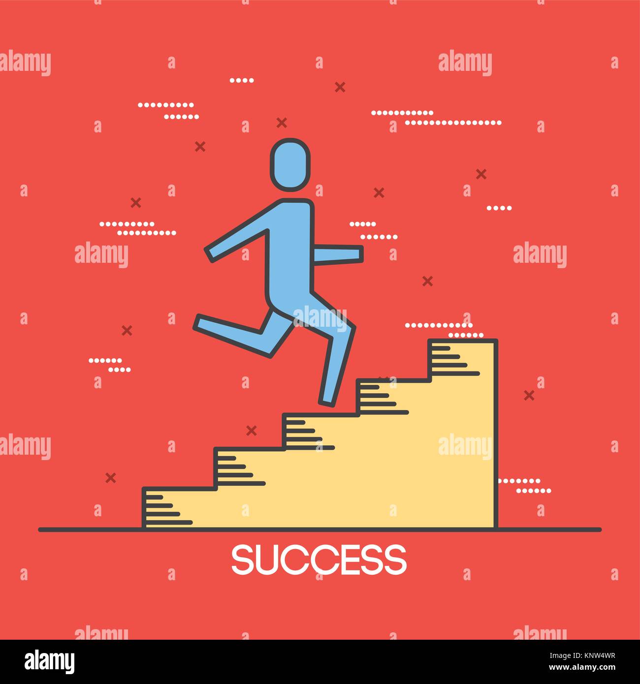 businesspeople climbing stair success progress work Stock Vector Image ...
