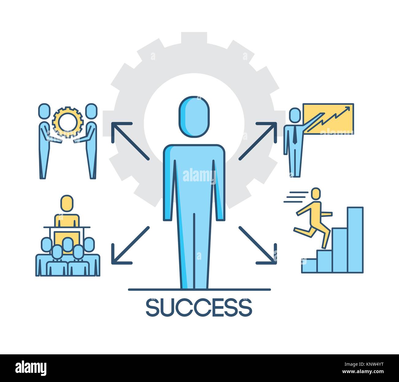 success people teamwork cooperation successful Stock Vector Image & Art ...
