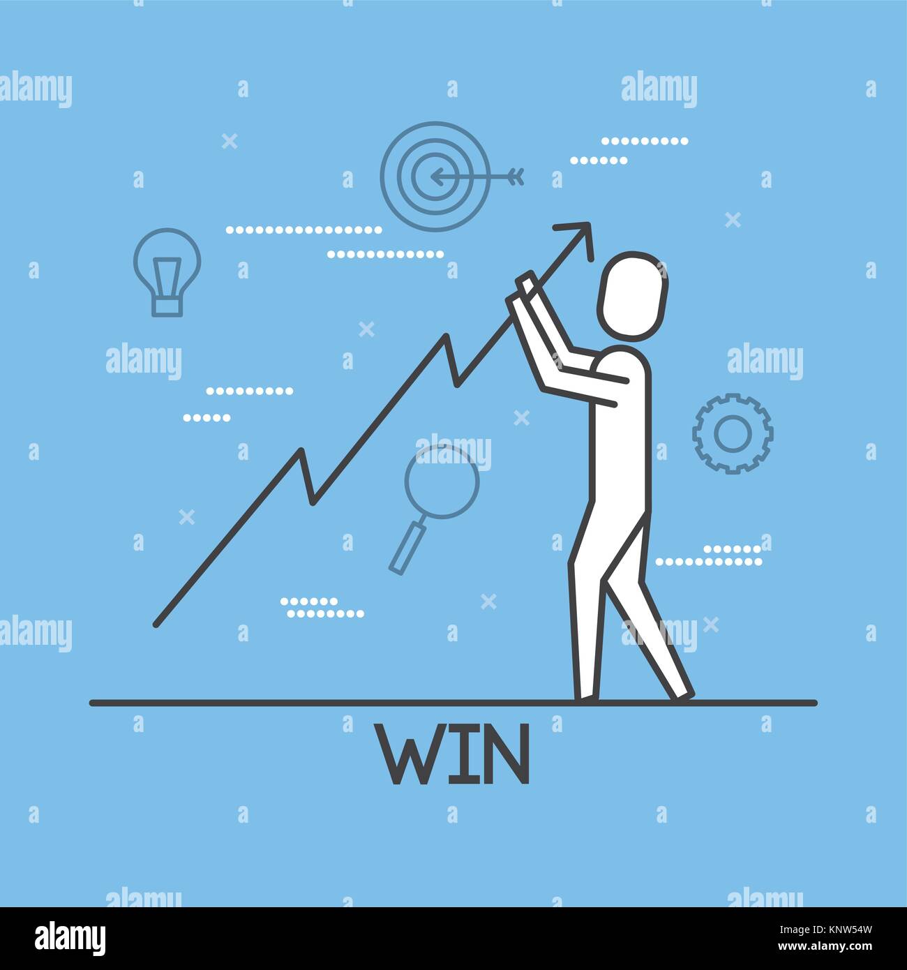 businessman holding the arrow up win work Stock Vector Image & Art - Alamy
