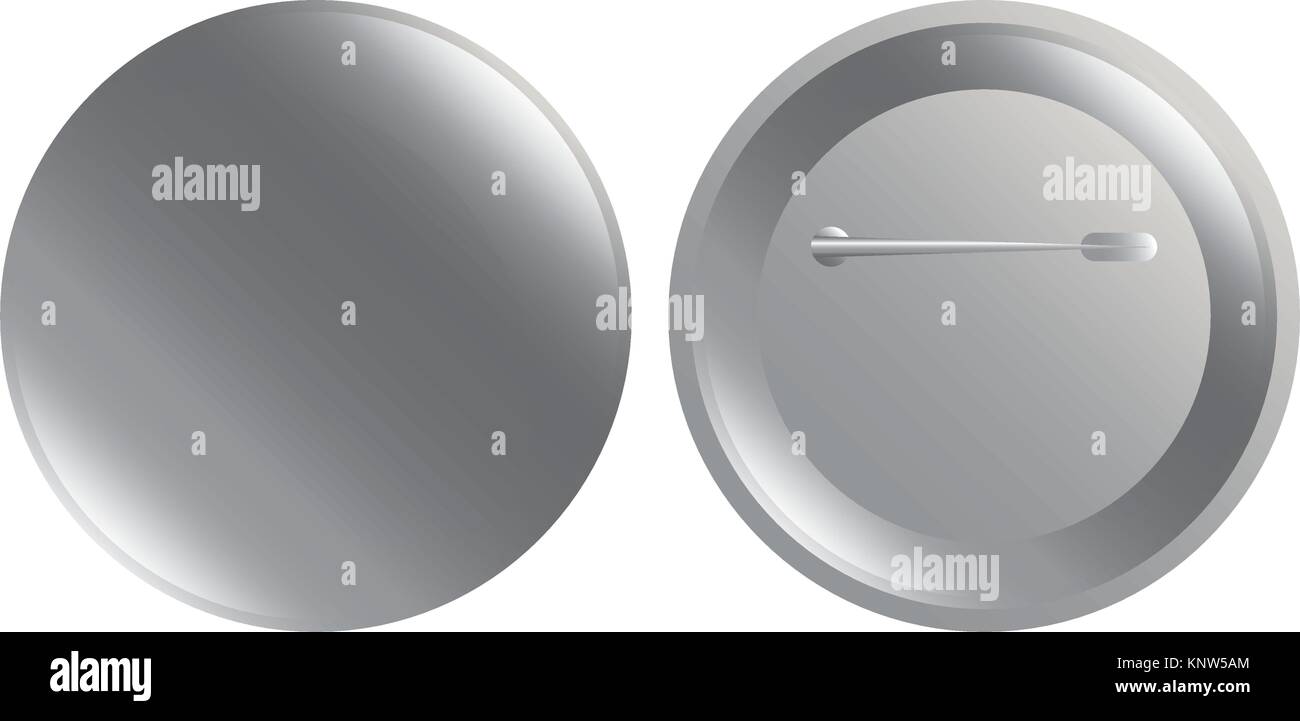 round pin badge template front and back design empty for corporate ...