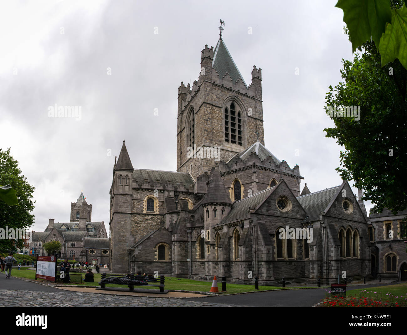 Christ Church Wide Angle Exterior Overcast Weather Dublin Ireland Stock ...