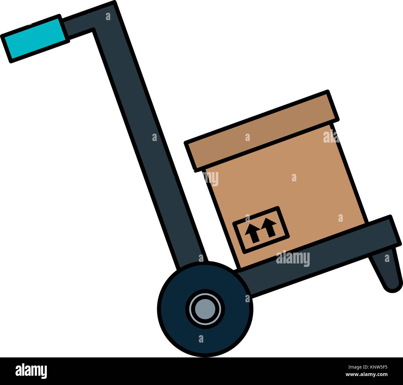 carton box in handle cart vector illustration design Stock Vector Image ...