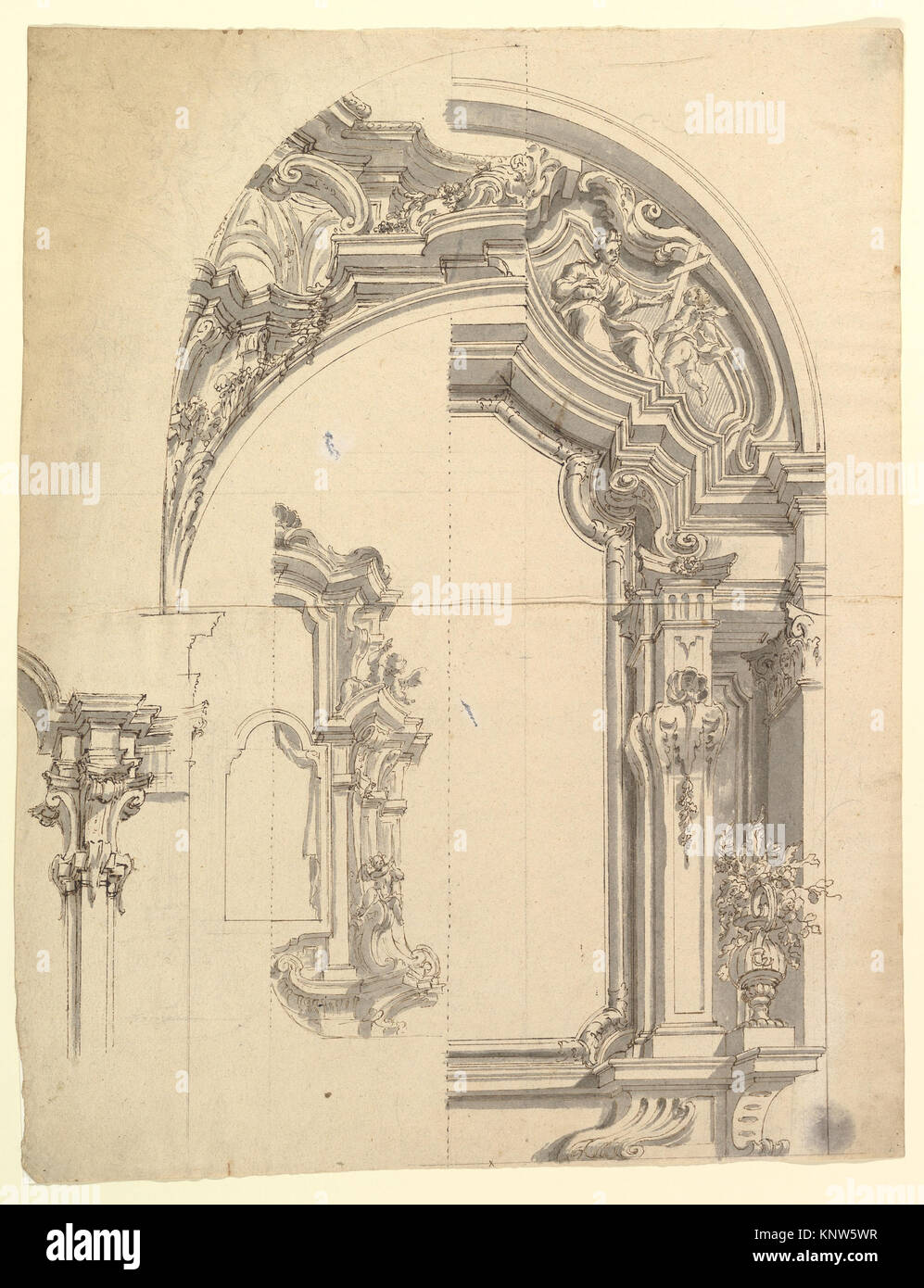 Illustration of an altar design, showing structural elements ...