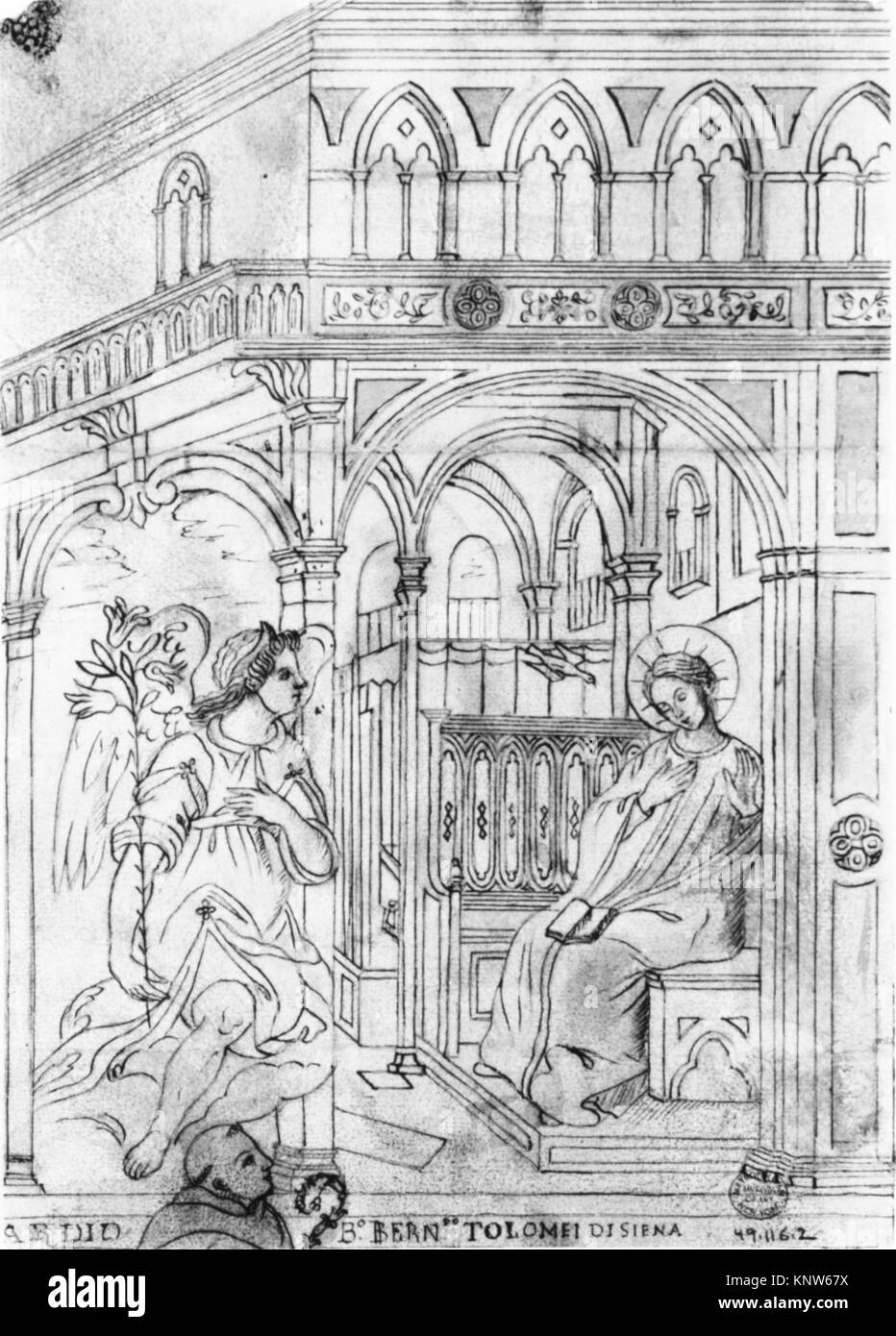 This 19th-century Italian drawing is a reproduction of a 16th-century ...