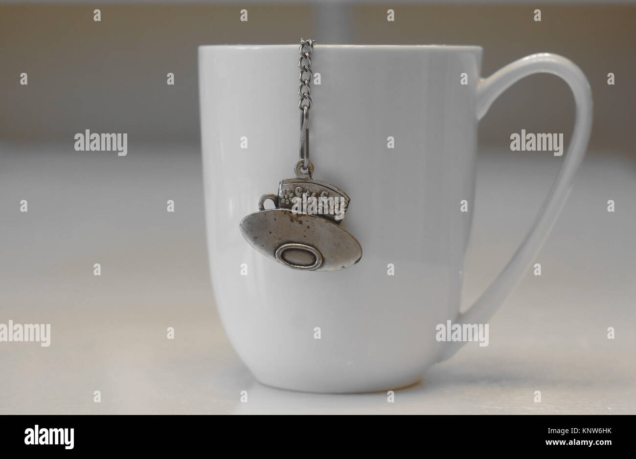 big white cup of tea Stock Photo - Alamy
