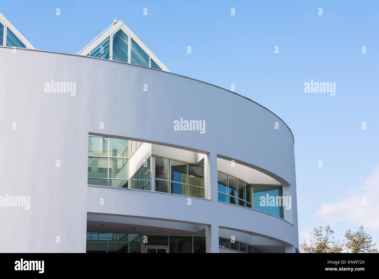 Modern Architecture Plain White Circular Building Ulm Sunny Day Stock ...