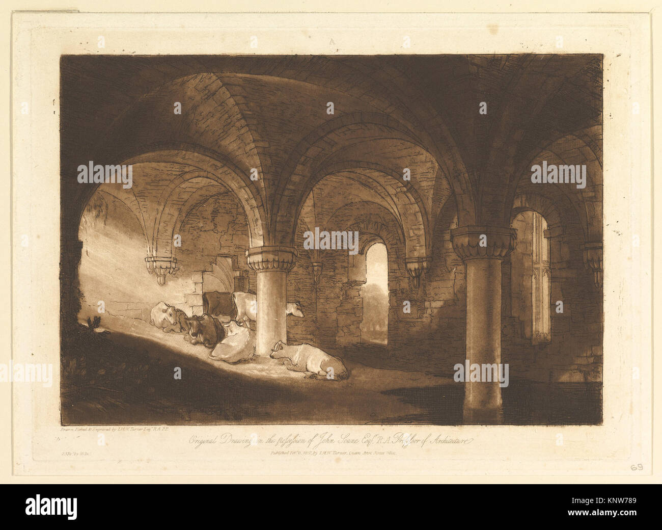 Crypt of Kirkstall Abbey (Liber Studiorum, part VIII, plate 39) MET ...