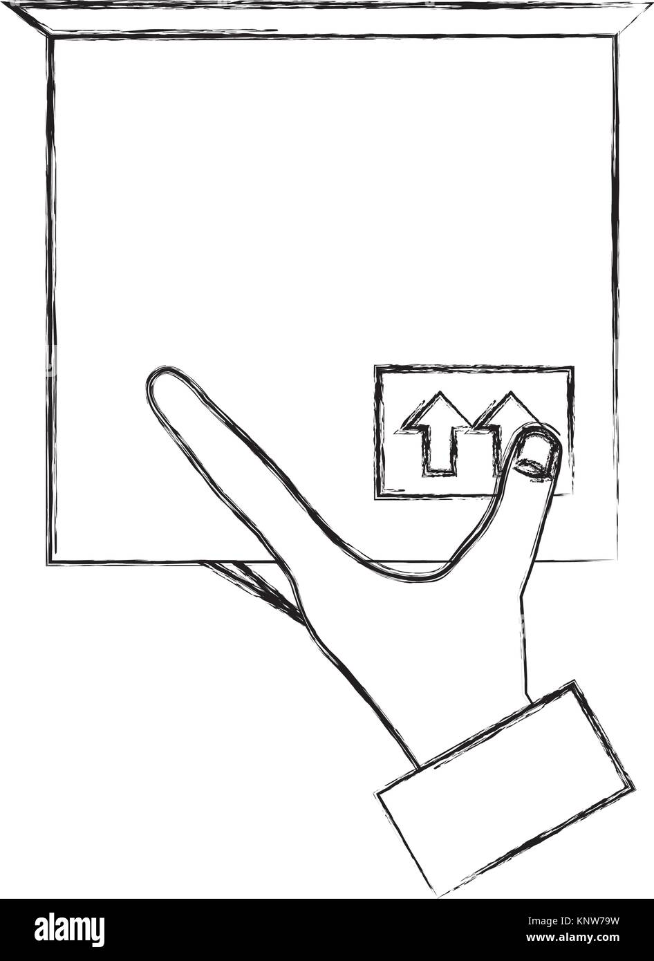 hand with carton box packing icon vector illustration design Stock ...