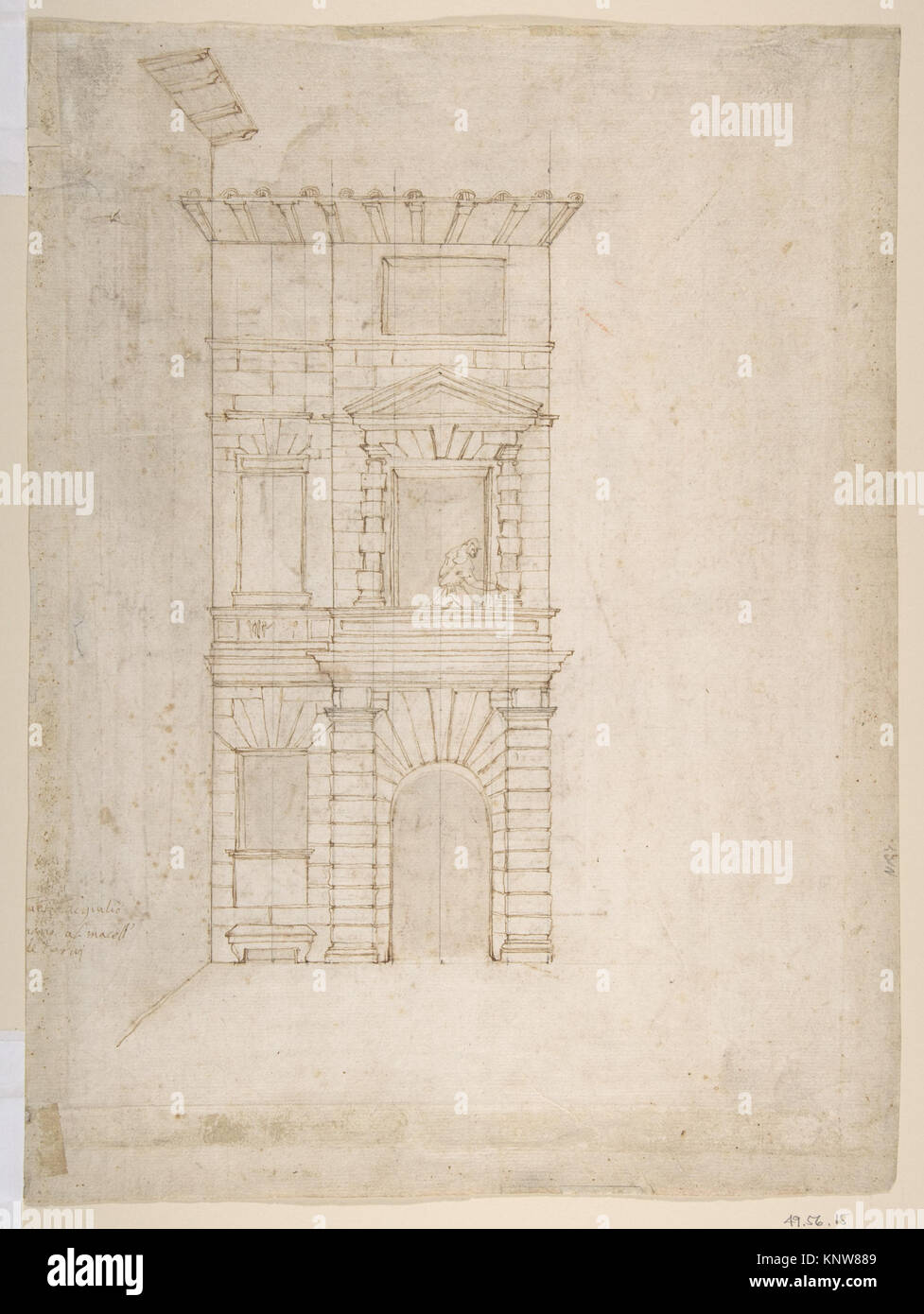 Elevation of Giulio Romano's House (recto); the Ruins from the Caelius ...