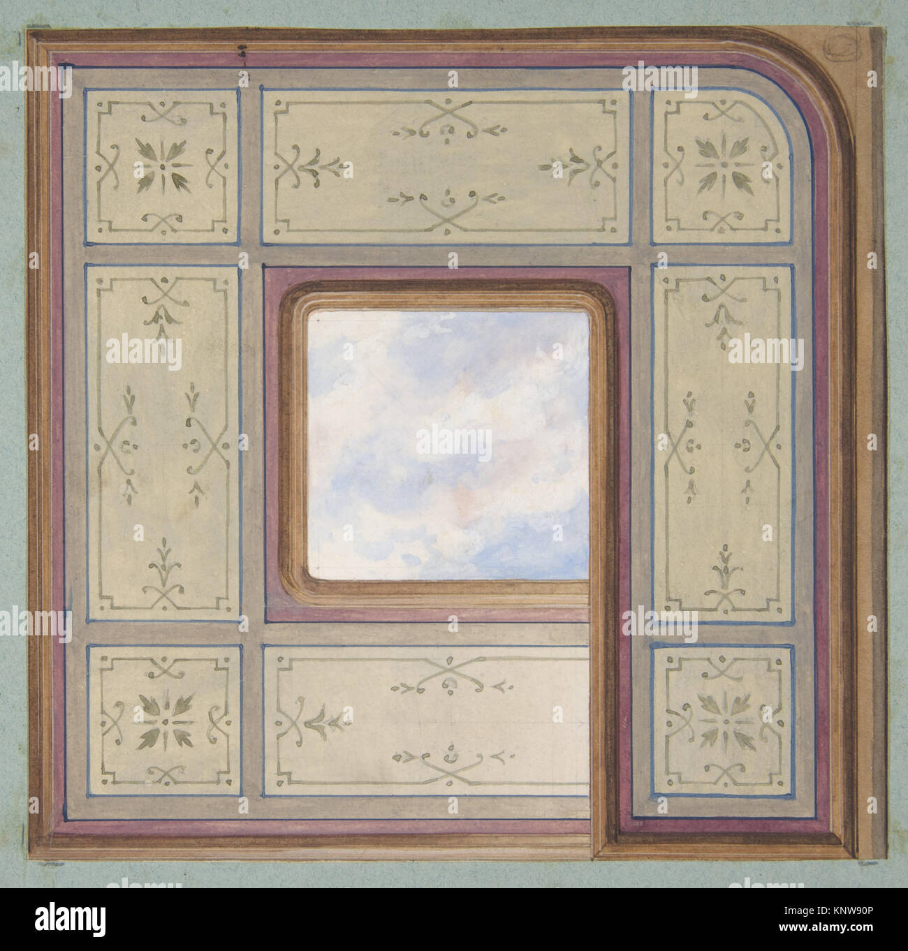 Architectural drawing showing painted hi-res stock photography and ...