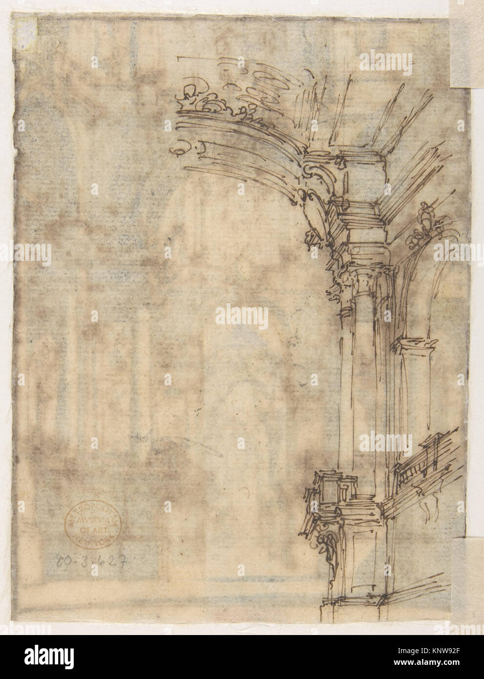 Design for a Stage Set (recto); Fragmentary Sketch of a Stage Set in ...