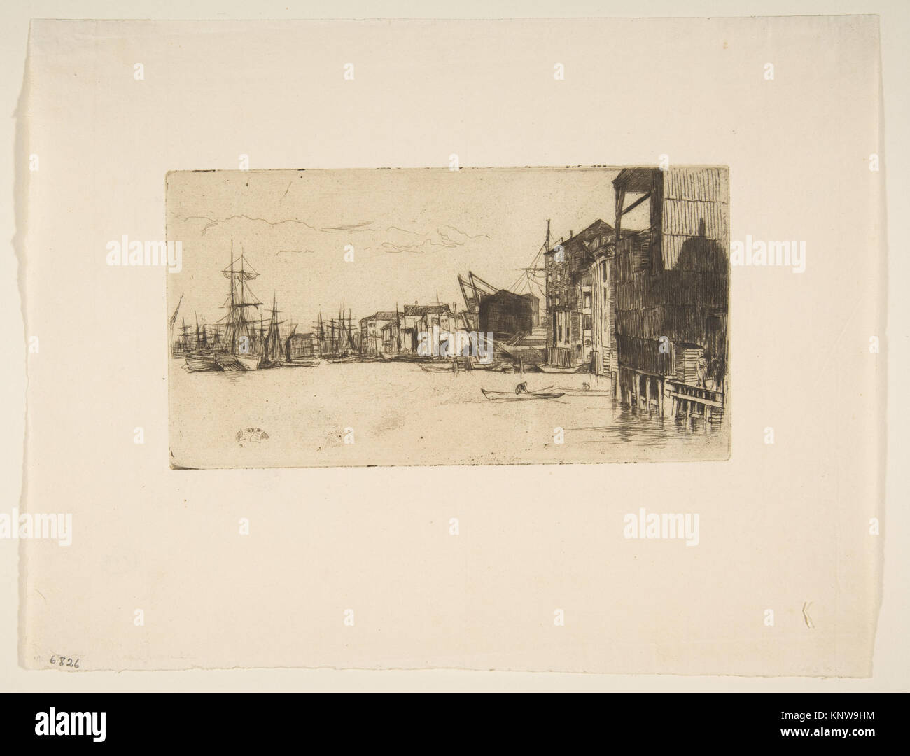 A 19th-century print depicting Free Trade Wharf, showing dockside ...