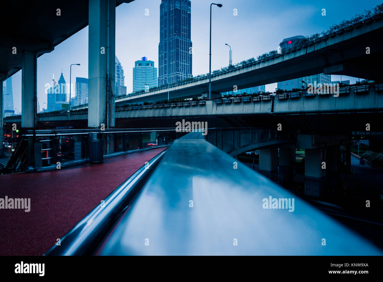 urban street view with cityscape in background Stock Photo - Alamy