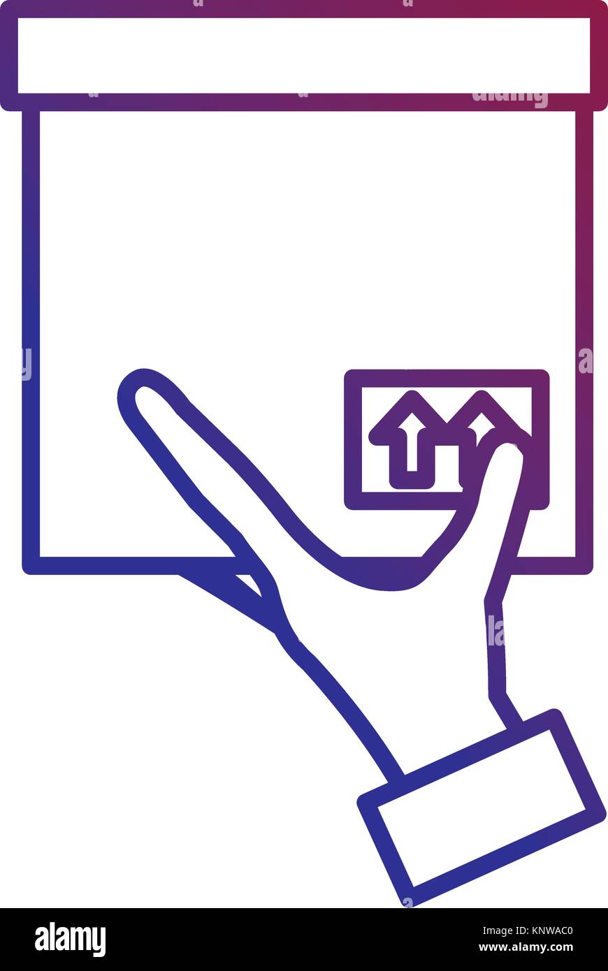 hand with carton box packing icon Stock Vector Image & Art - Alamy