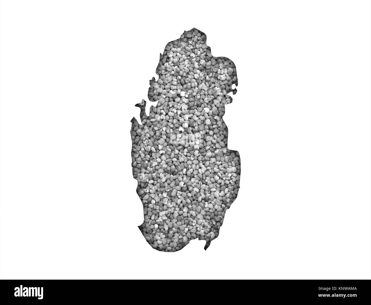 Map of Qatar on poppy seeds Stock Photo - Alamy