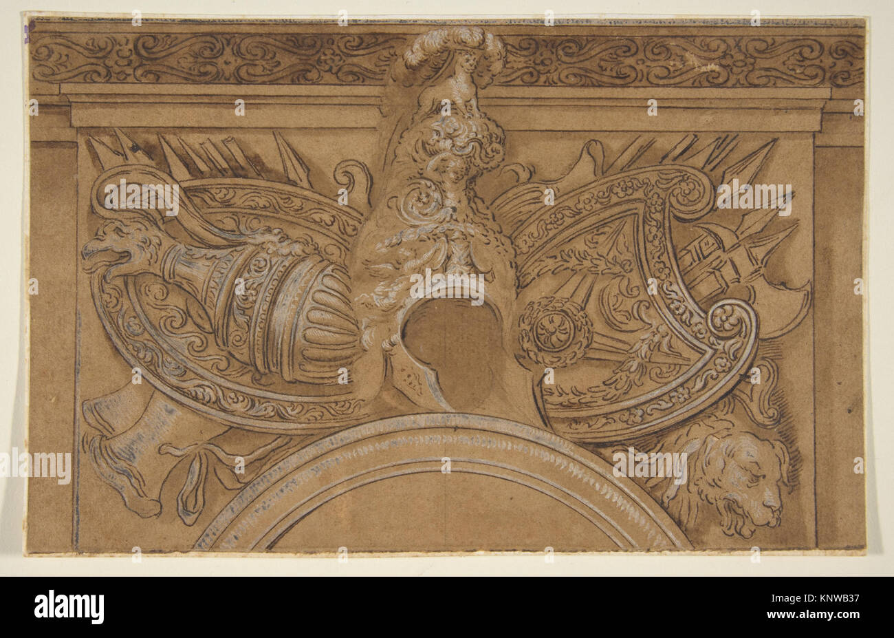 This armorial trophy displays heraldic designs, often awarded for ...