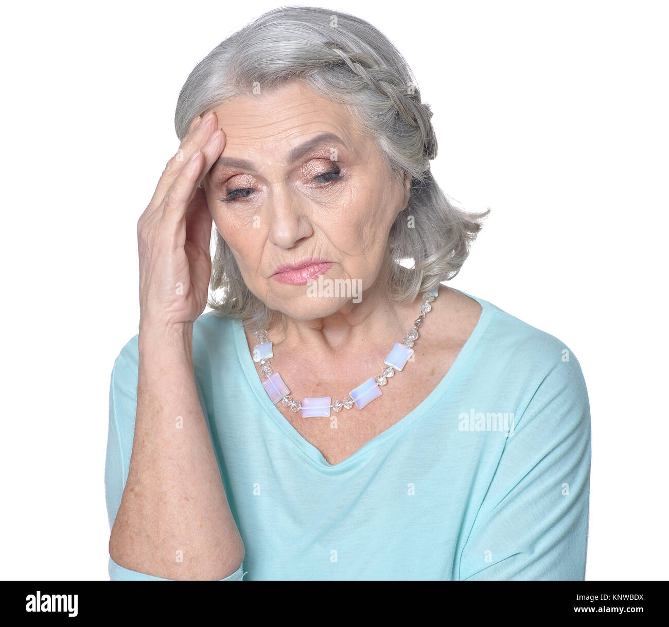 Beautiful sad elderly woman Stock Photo - Alamy