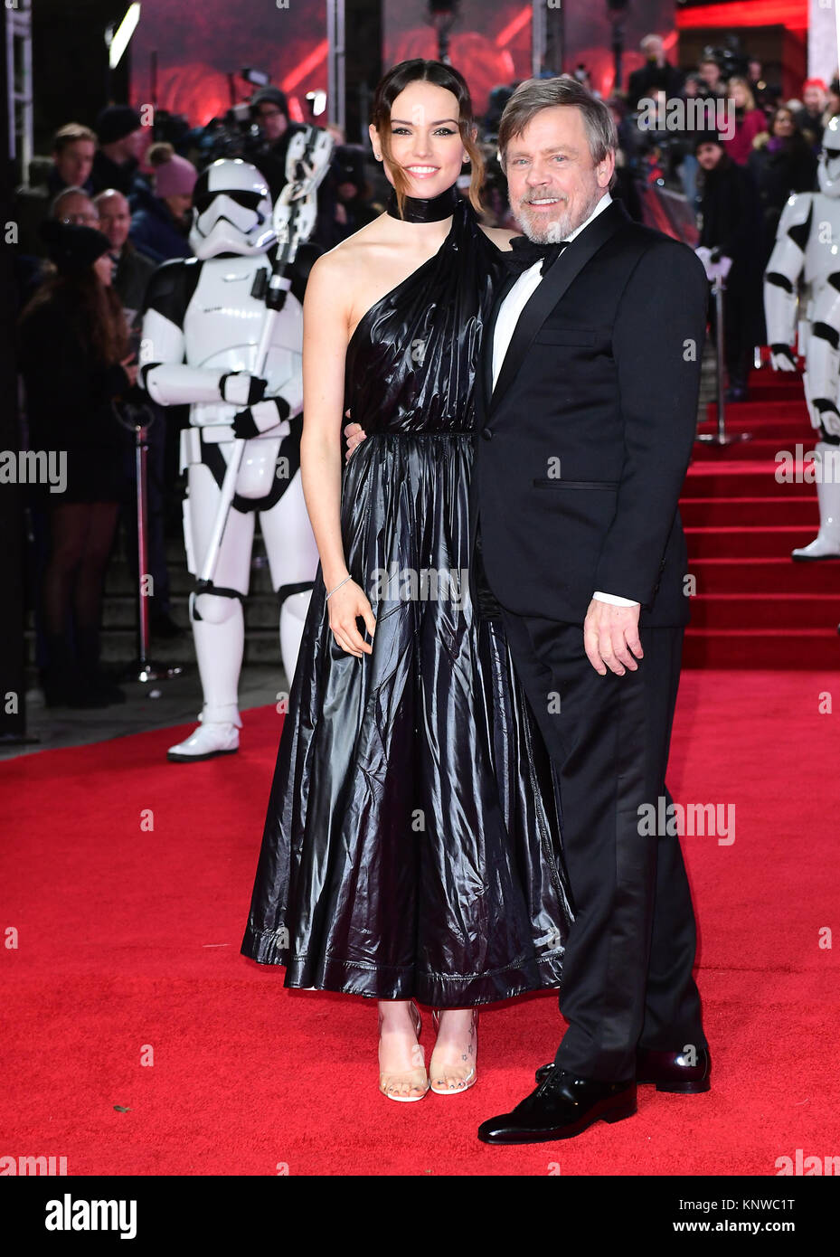 Daisy Ridley and Mark Hamill attending the european premiere of Star ...