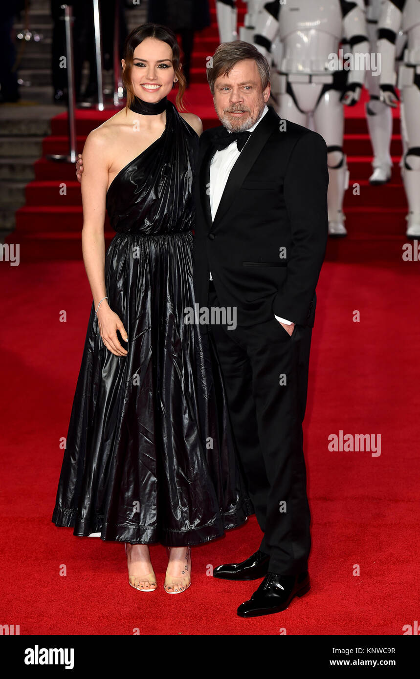 Daisy Ridley and Mark Hamill attending the european premiere of Star ...