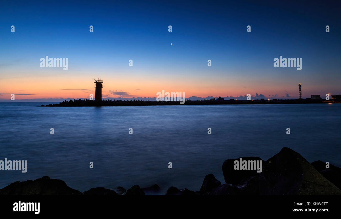 Sunrise over lighthouse,Beautiful seascape Stock Photo - Alamy