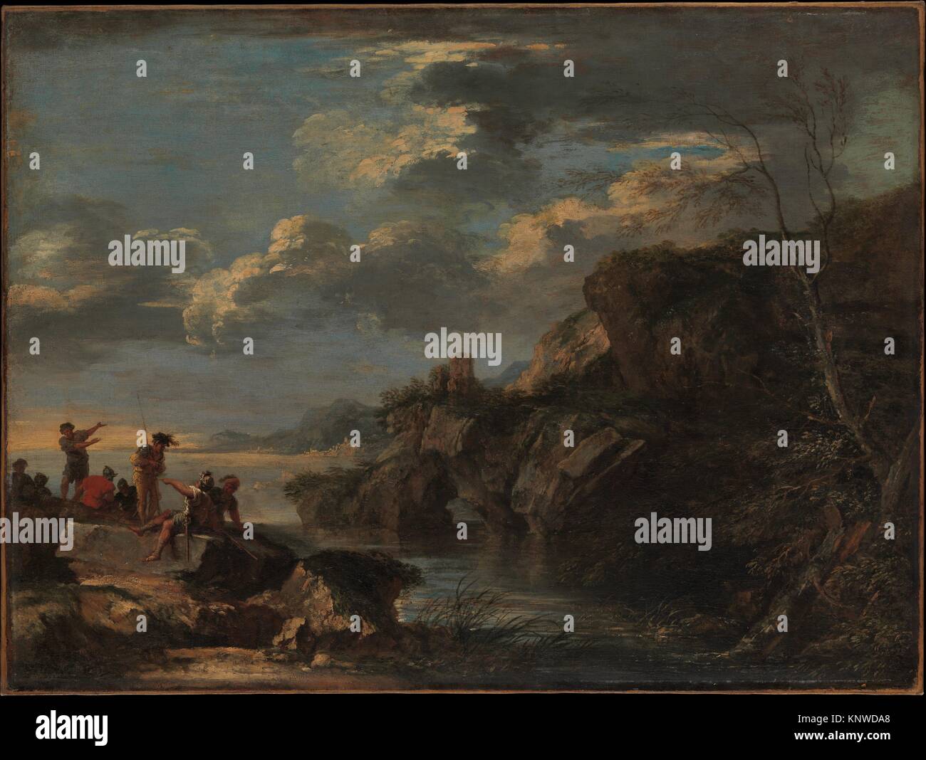 Salvator rosa bandits on rocky coast painting art artist hi-res stock ...