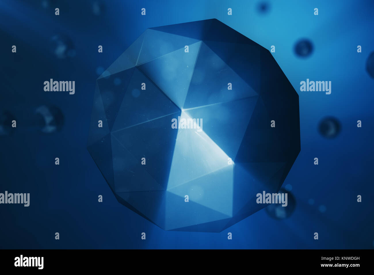 3D illustration abstract background of chaotic low poly spheres ...