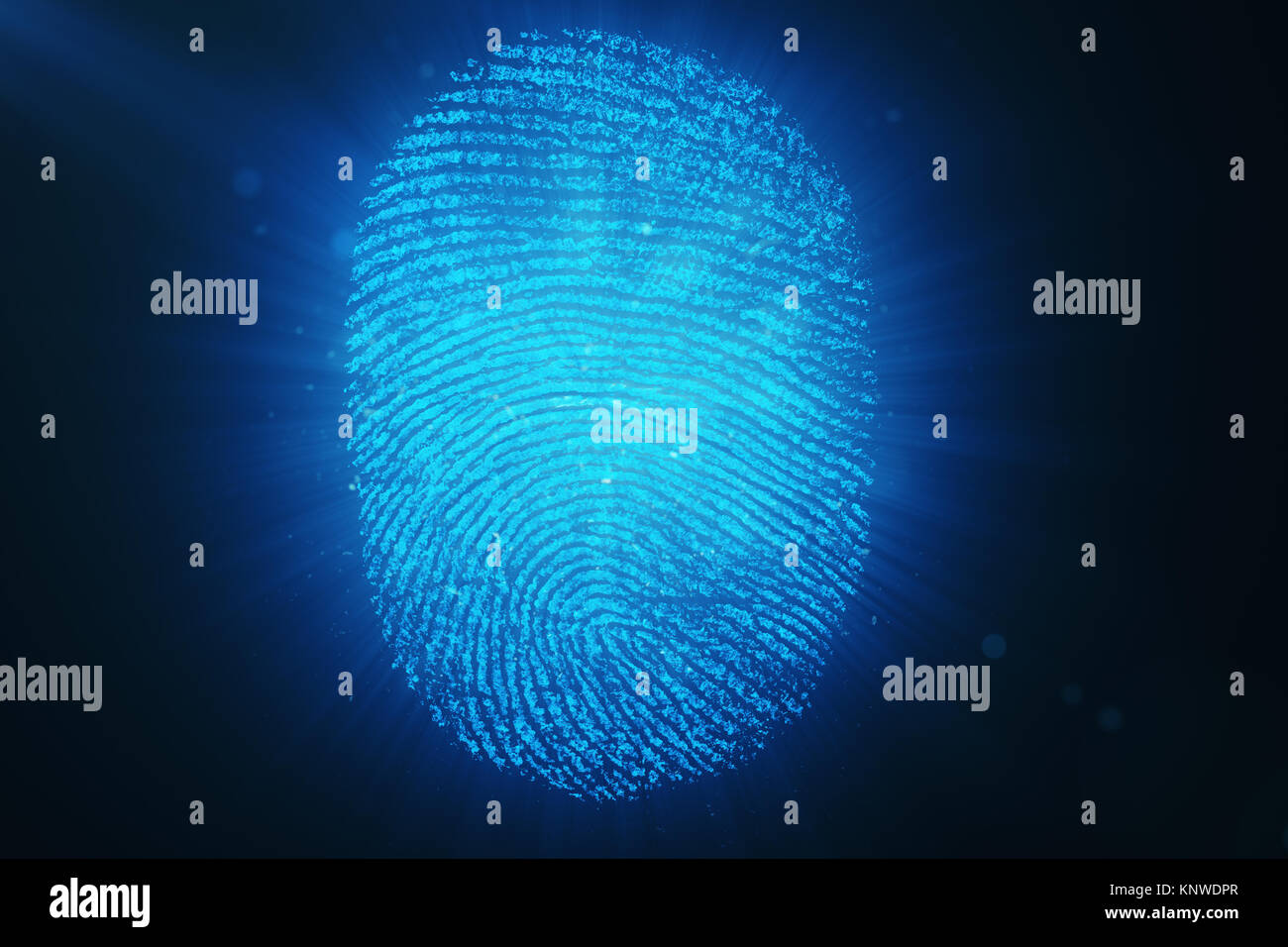 3D illustration. Fingerprint Scanning Identification System ...