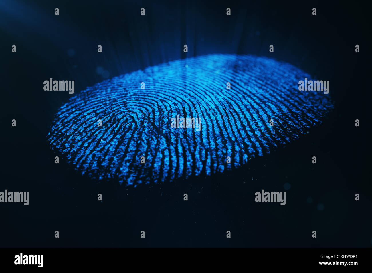 3D illustration. Fingerprint Scanning Identification System ...