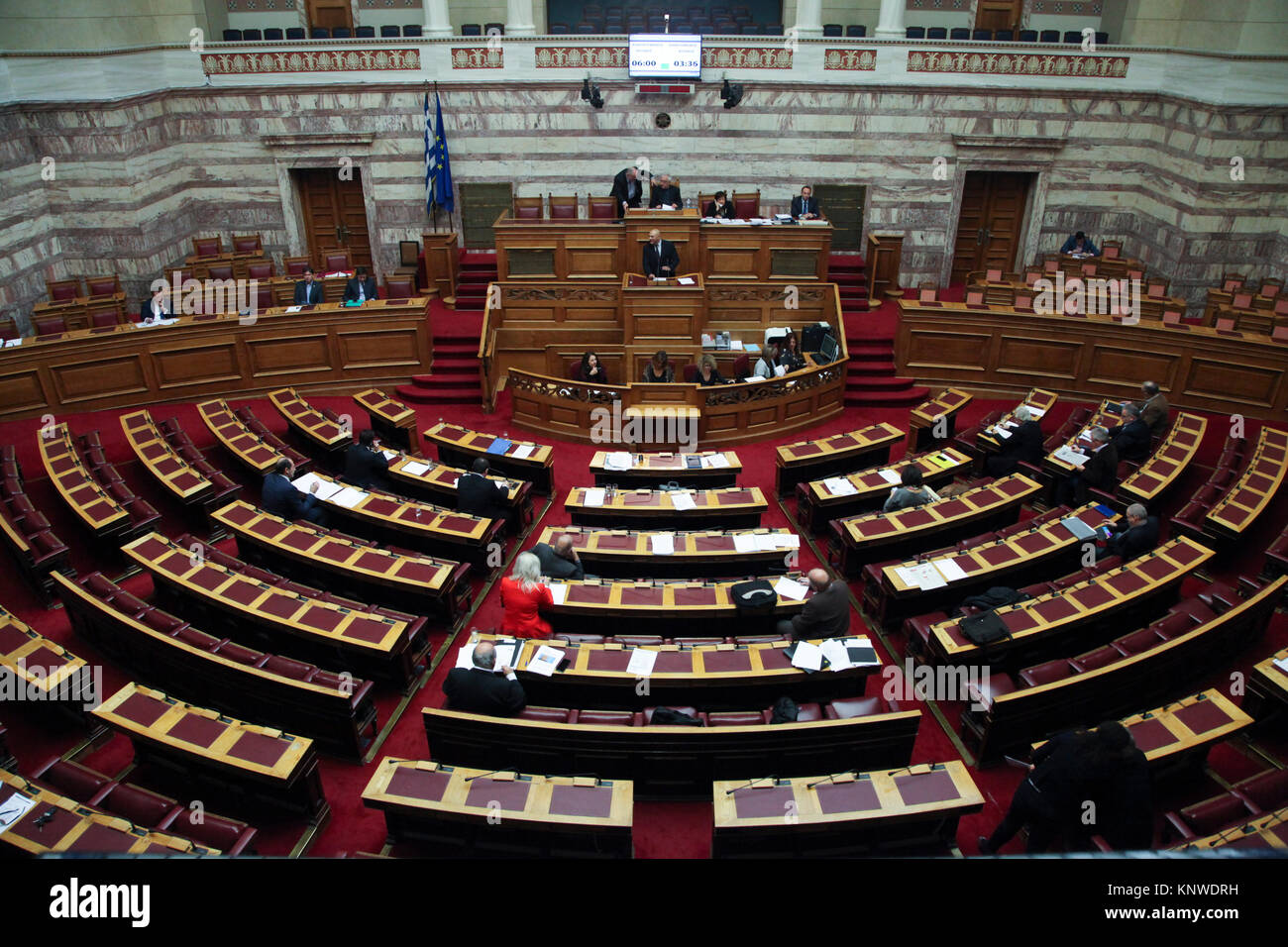 Athens, Greece. 12th Dec, 2017. Inside the plenary of the Greek ...