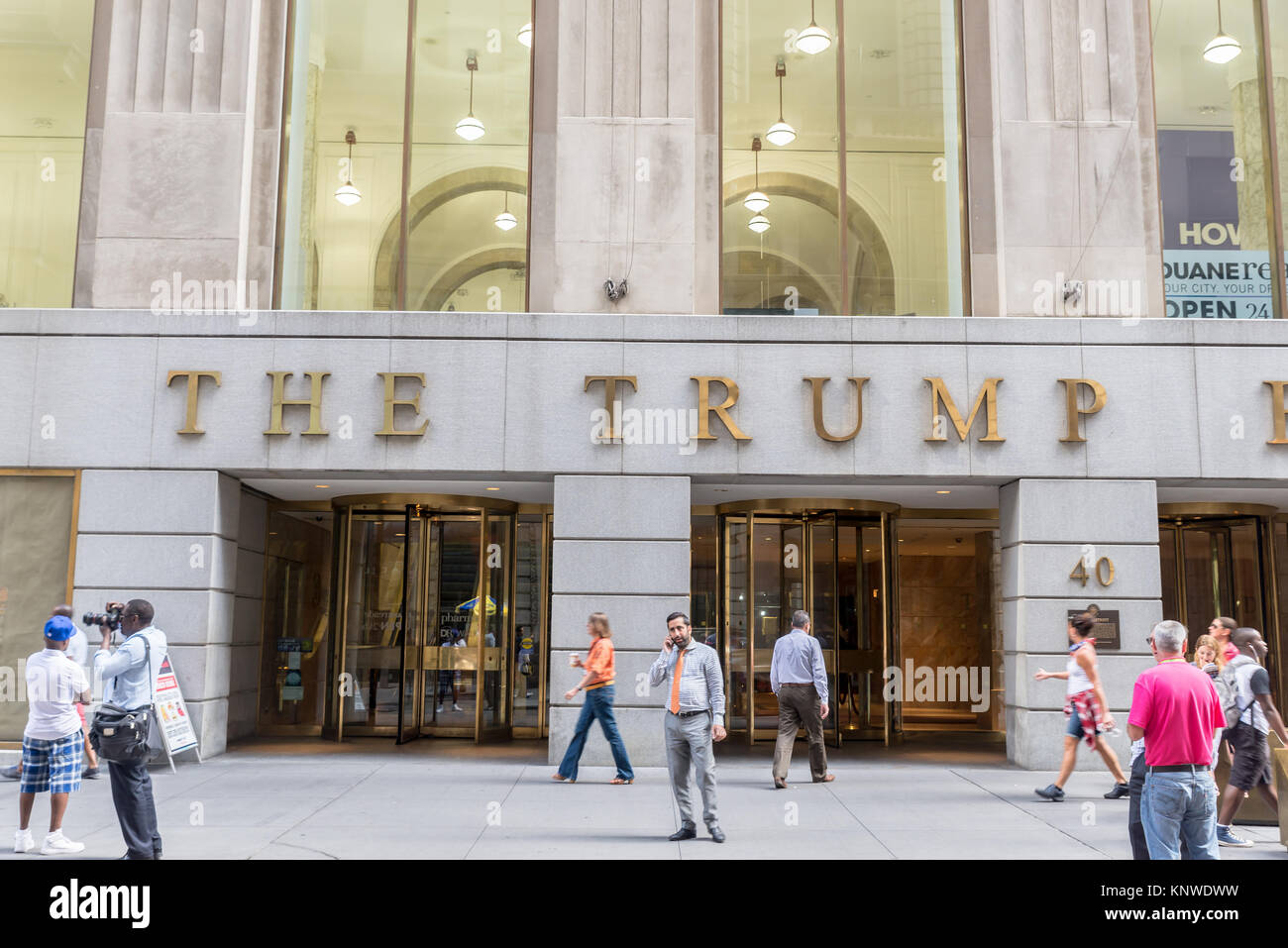 NEW YORK CITY - JULY 10: Facade 40 Wall Street (The Trump Building) on ...
