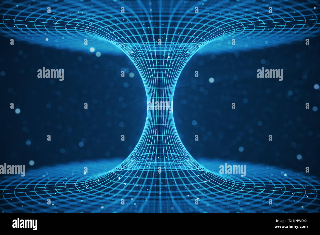 3D illustration tunnel or wormhole, tunnel that can connect one ...