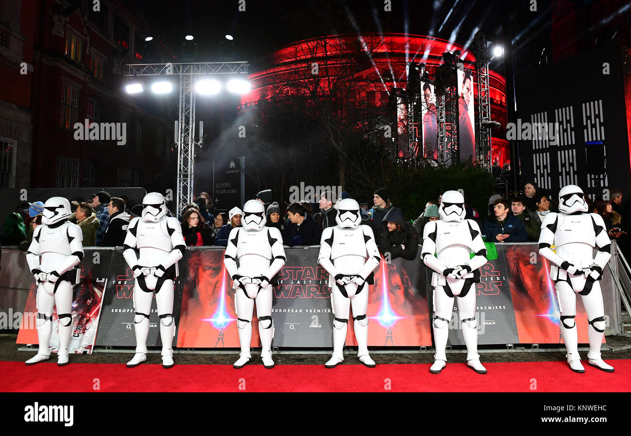Stormtroopers attending the european premiere of Star Wars: The Last ...