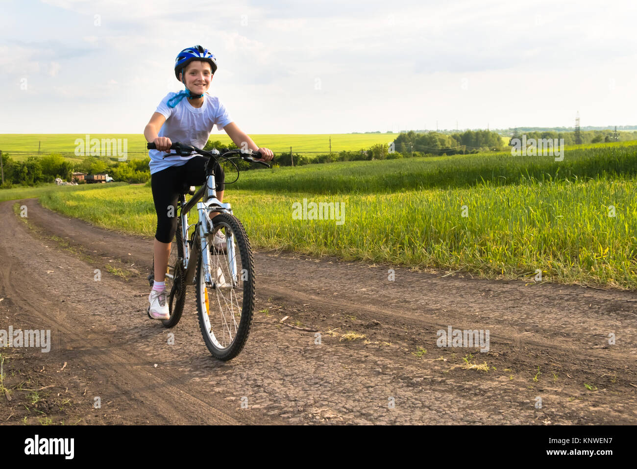Beautiful girl on a cycle hi-res stock photography and images - Alamy