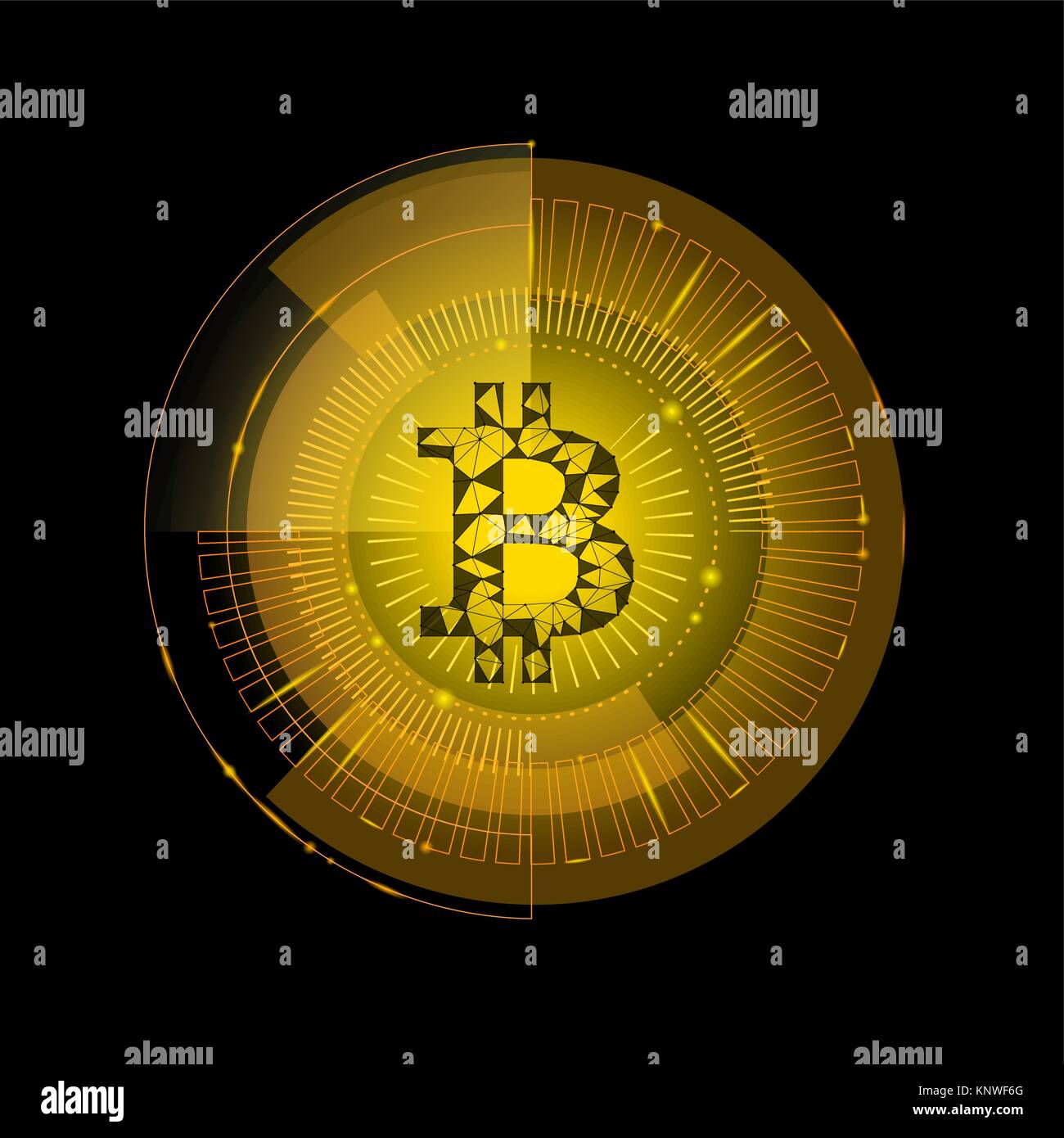 Bitcoin coin in black Stock Vector Images - Alamy
